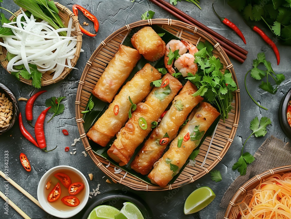 Nem Ran / Cha Gio. The most popular Vietnamese dishes. Fried spring ...