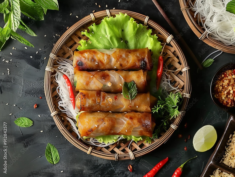 Nem Ran / Cha Gio. The most popular Vietnamese dishes. Fried spring ...