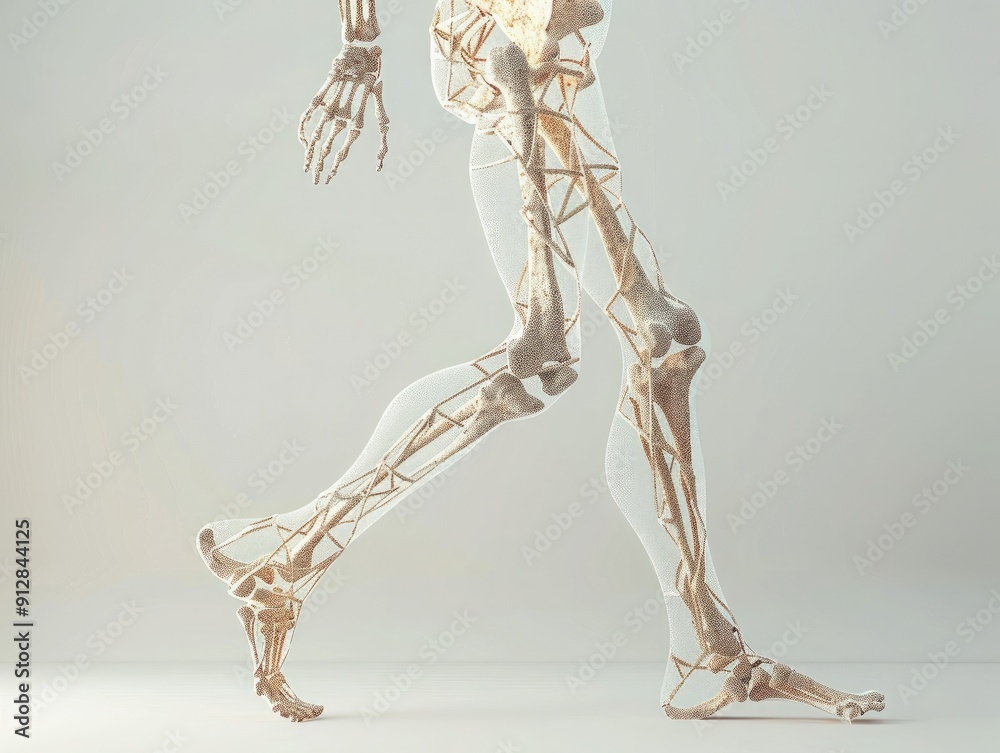 3D skeletal structure with connective tissue disease impact on bone ...