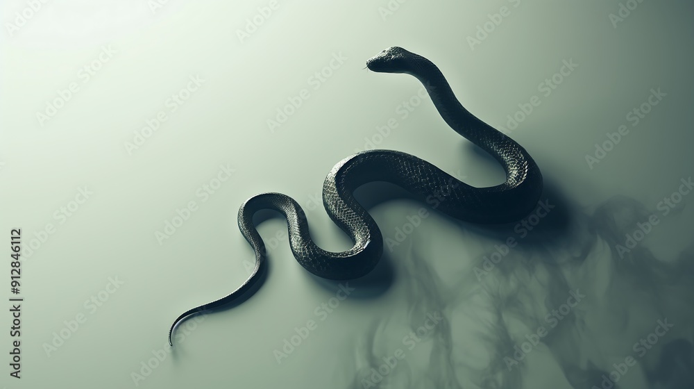 Utilize negative space to form the shape of a snake on a solid ...