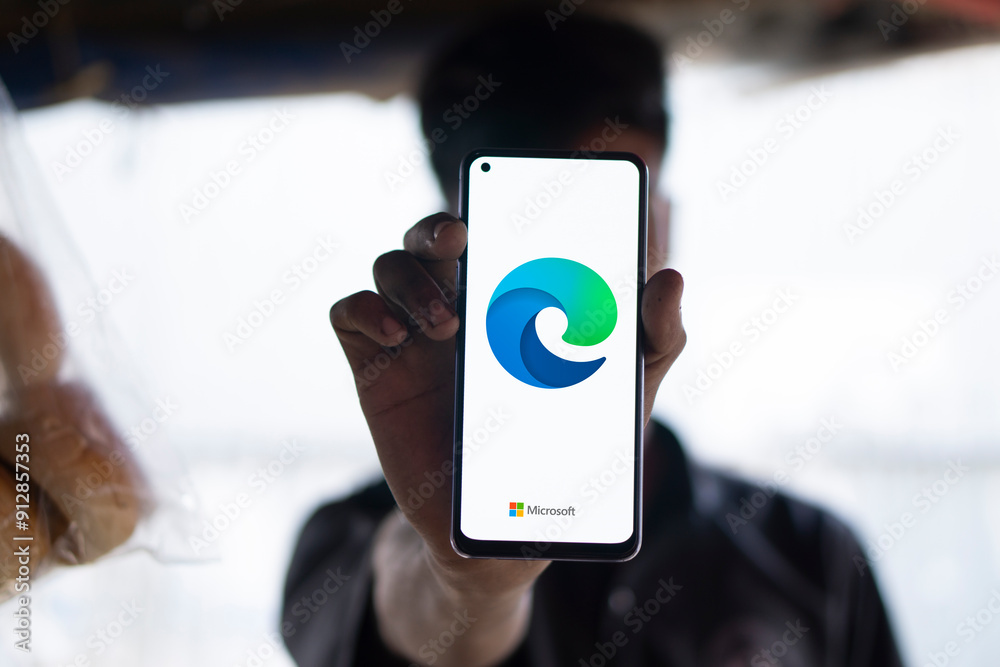 Dhaka, Bangladesh- 07 Aug 2024: Microsoft Edge logo is displayed on ...