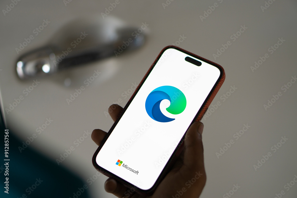 Dhaka, Bangladesh- 07 Aug 2024: Microsoft Edge logo is displayed on ...