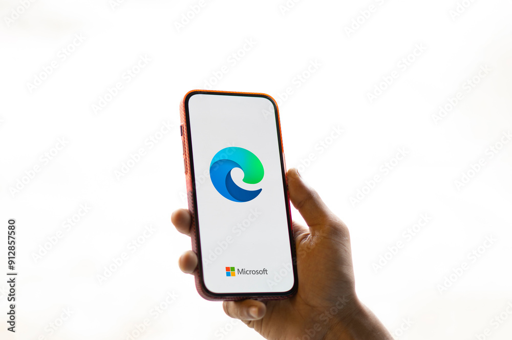 Dhaka, Bangladesh- 07 Aug 2024: Microsoft Edge logo is displayed on ...