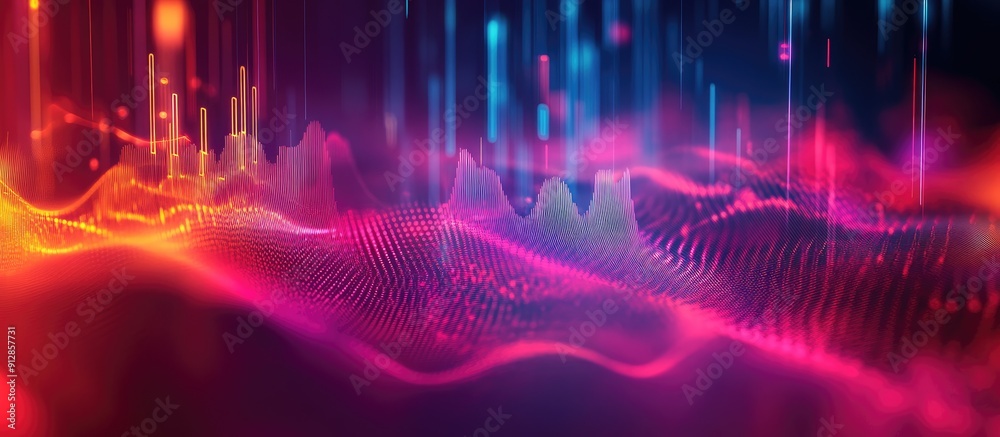 Digital audio equalizer technology with sound wave illustration ...
