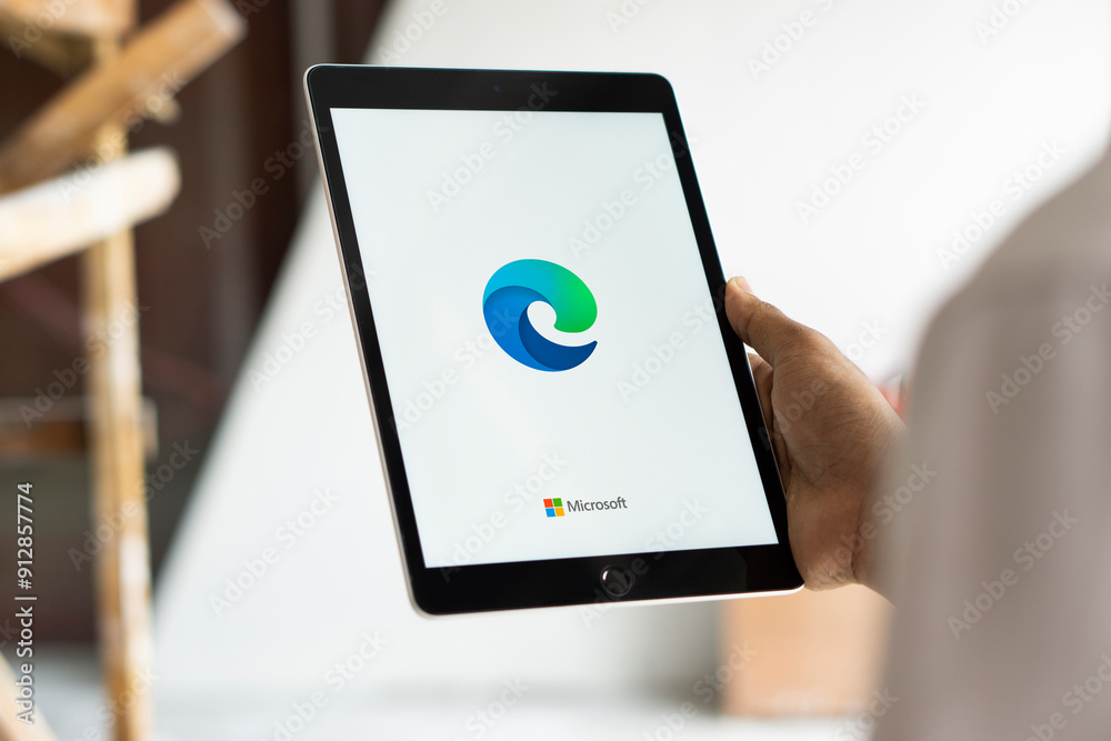 Dhaka, Bangladesh- 07 Aug 2024: Microsoft Edge logo is displayed on ...