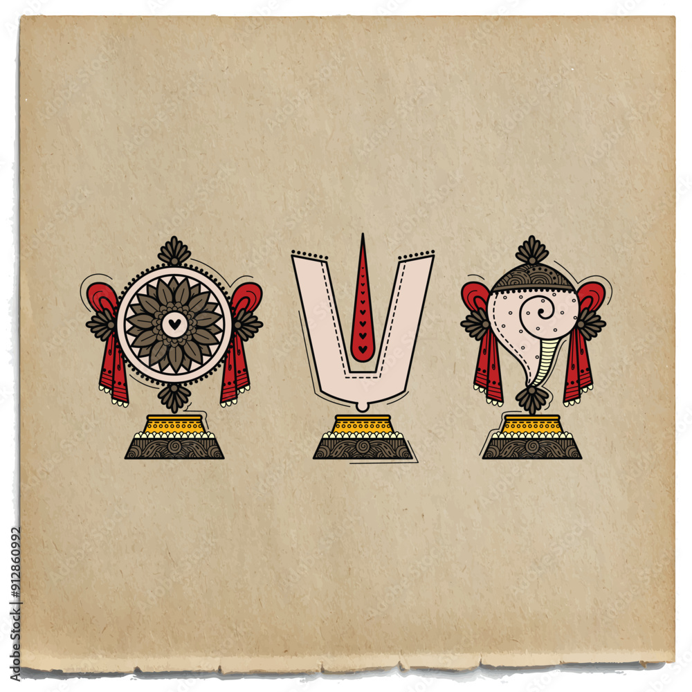 vector of desi retro (indian) art style lord balaji symbol. Stock ...