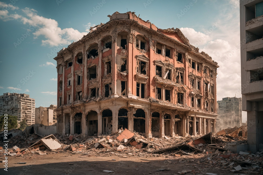 buildings that look destroyed or falling apart to show the devastating ...