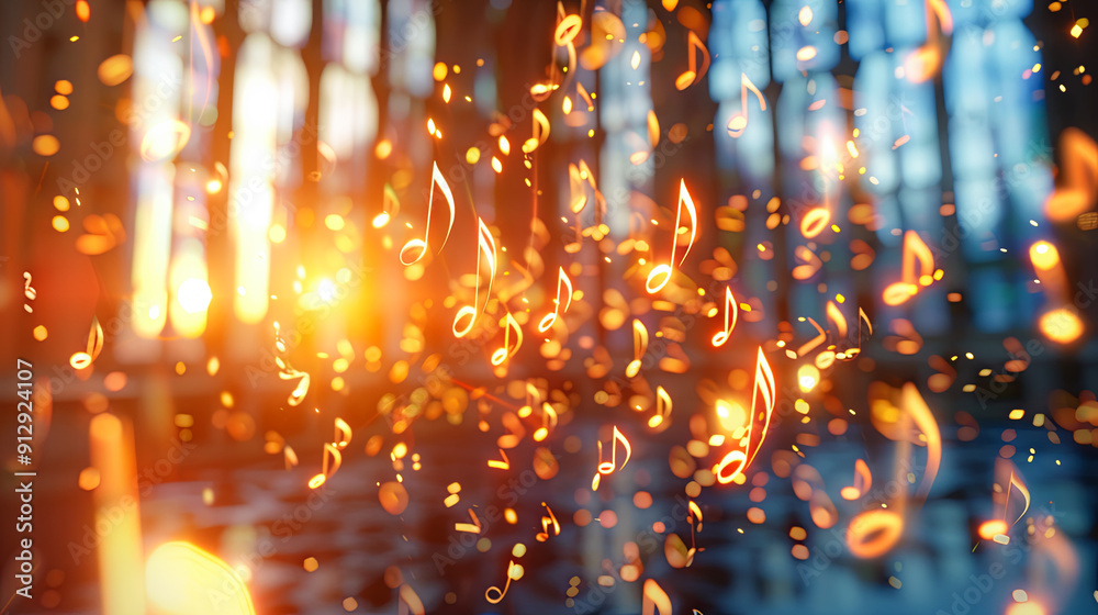 Burning musical notes melody art entertainment music background sound ...