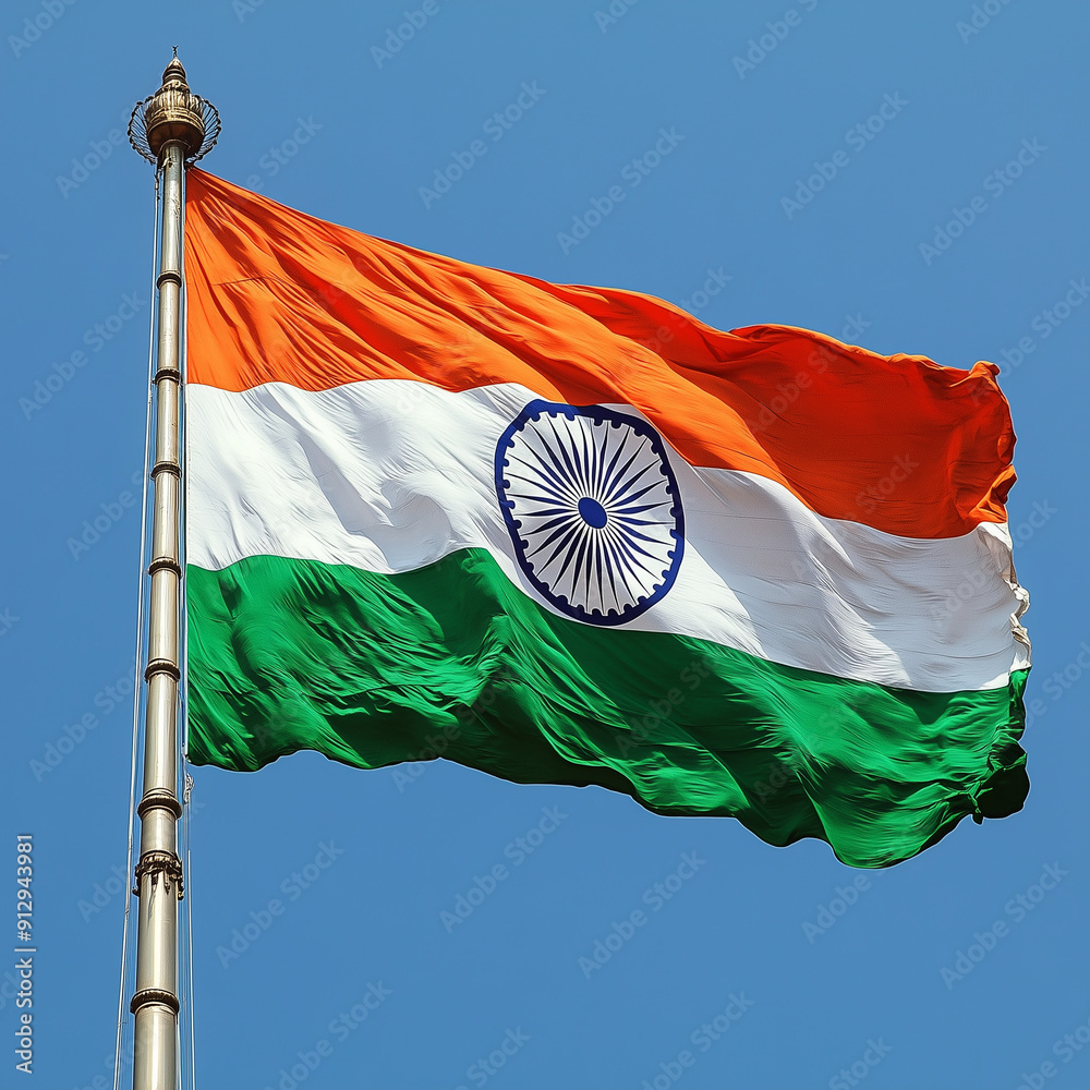 waving indian flag, indian flag fluttering, tricolor flag waving ...