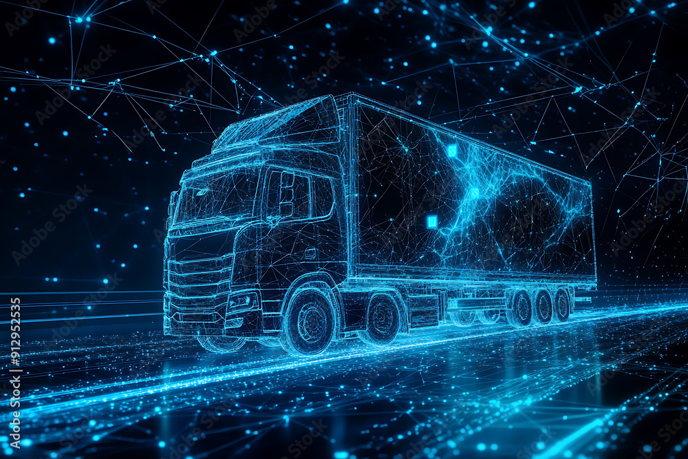 An abstract digital background showcasing the concept of transportation ...