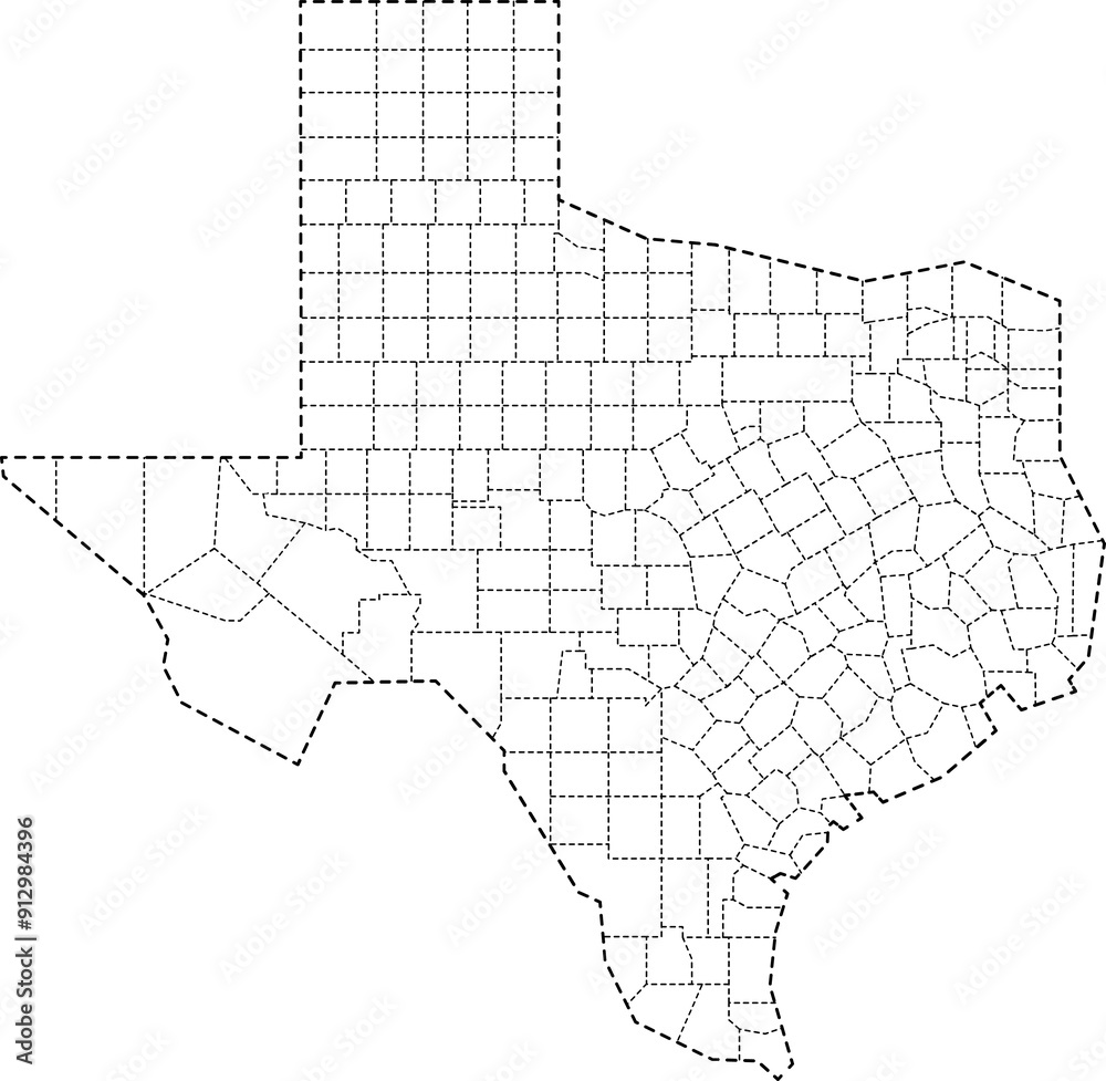 dashed line drawing of texas state map. Stock Illustration | Adobe Stock