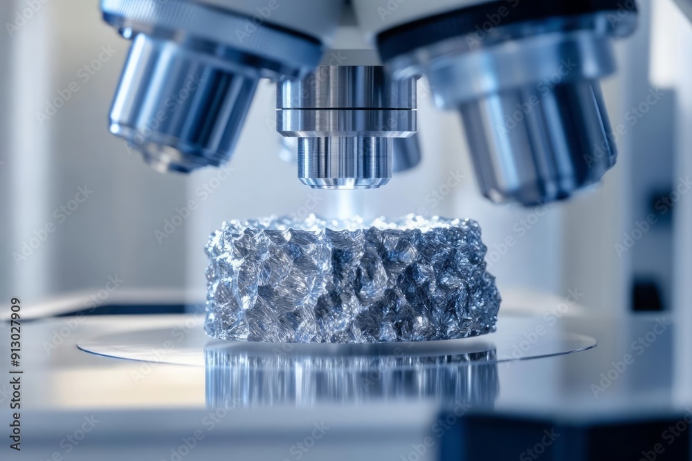 Foto de Scientist using a scanning electron microscope to analyze the ...