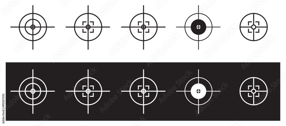 Target icon set. Crosshairs signs collection. Sniper icons vector ...