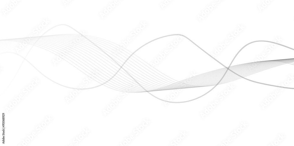 Design elements. Wave of many gray lines. Abstract wavy stripes on ...