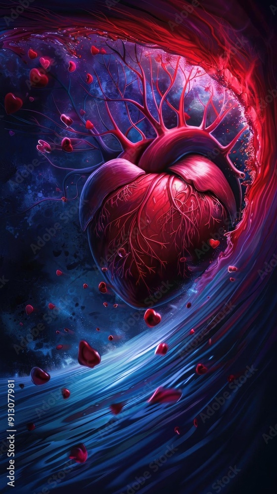 Heart attack caused by blocked artery, medical emergency, clogged ...