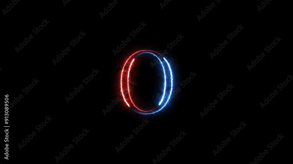 Abstract neon light energy outline letter icon. Neon font alphabet ...