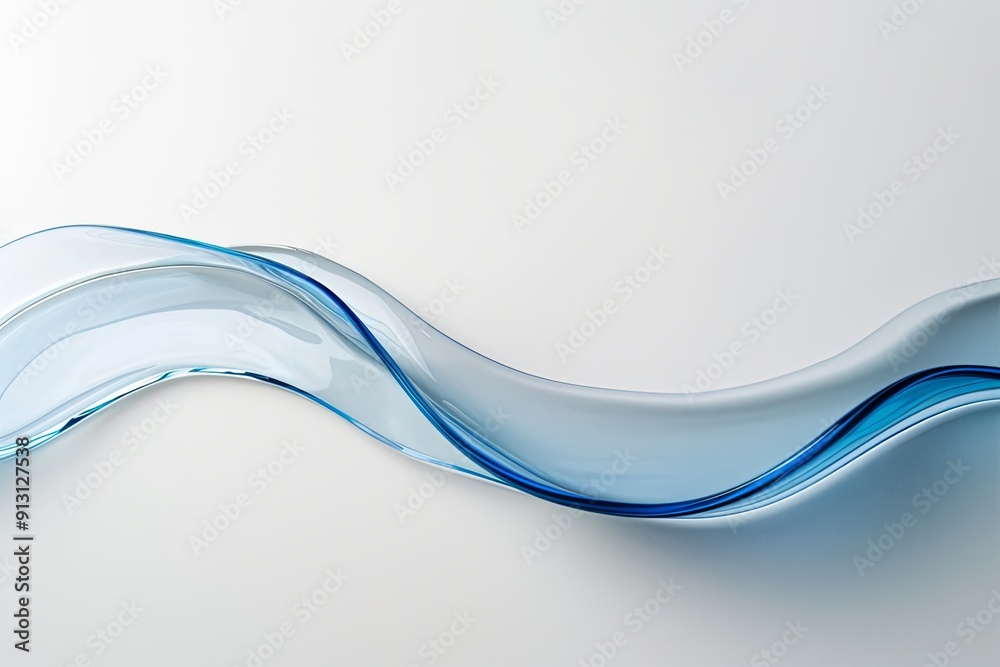 Soft blue waves on a white background Stock Illustration | Adobe Stock