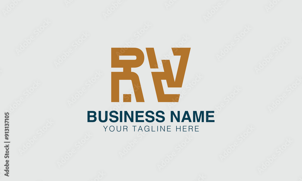 RV R rv initial logo | initial based abstract modern minimal creative ...
