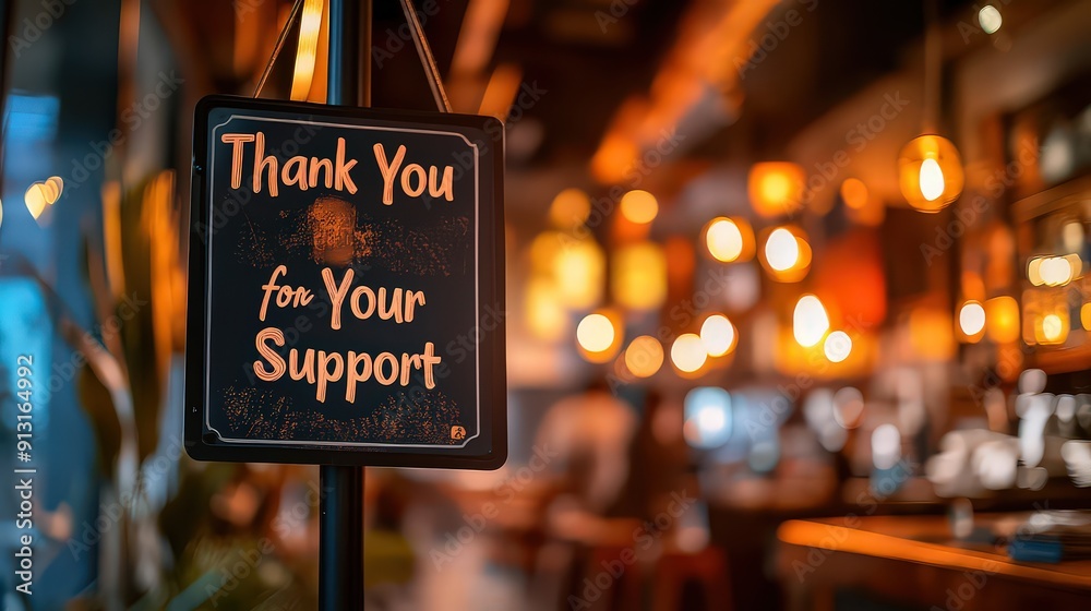 sign in a retail or service setting with "Thank You for Your Support ...