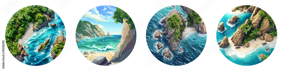 Coastal Area clipart collection, symbol, logos, icons isolated on ...