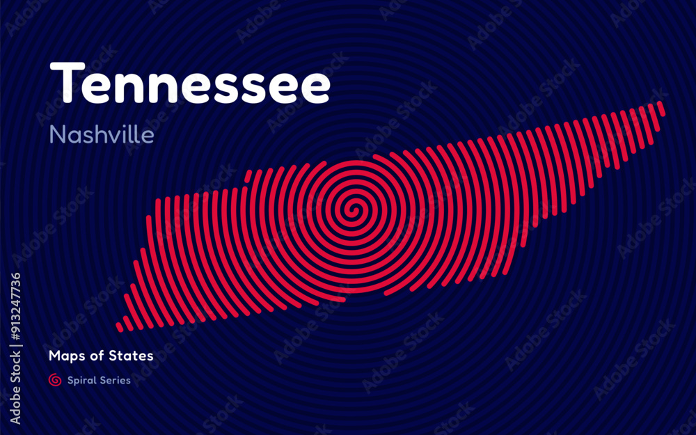 Tennessee Map in Spiral Formation: Nashville Takes Center Stage ...