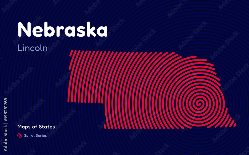 Nebraska Map in Spiral Formation: Lincoln Takes Center Stage ...