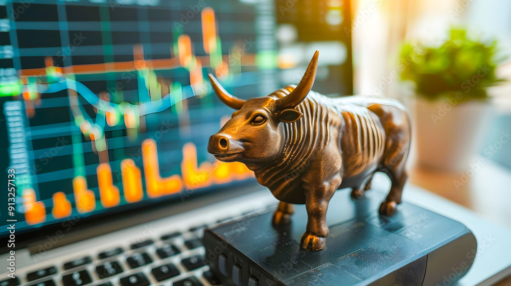 Conceptual of a financial investment dashboard displaying trending ...