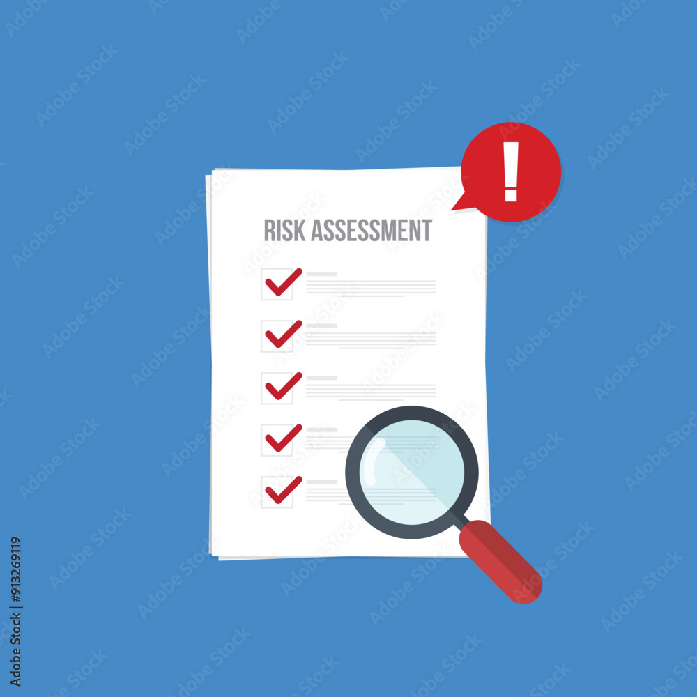 Risk assessment. Risk management concept, vector illustration. Stock ...