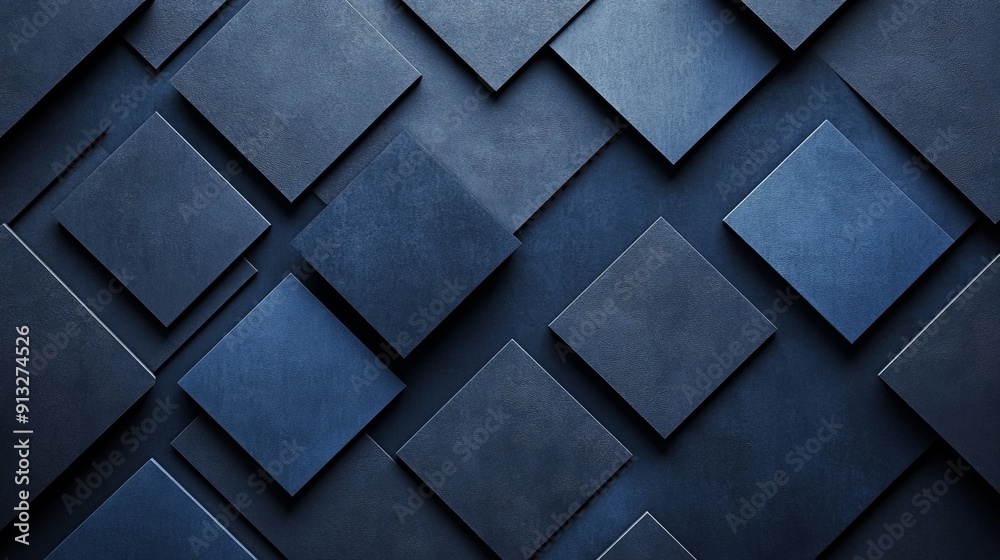 Blue background with diamond shapes for design, banner template. White ...