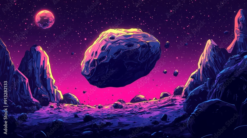 This cute animated drawing shows a comet zooming past galaxies and ...