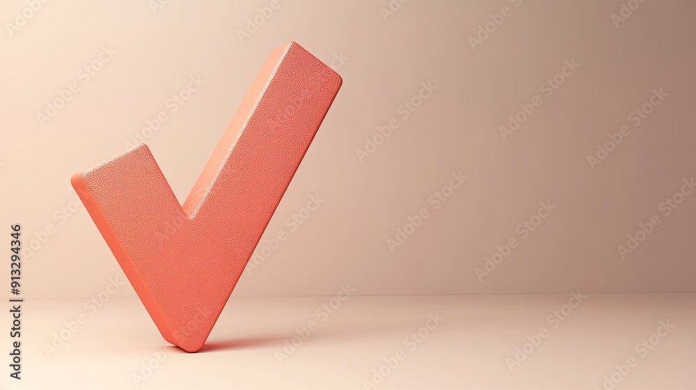 3D check mark sign on a clean background with ample copy space, perfect ...