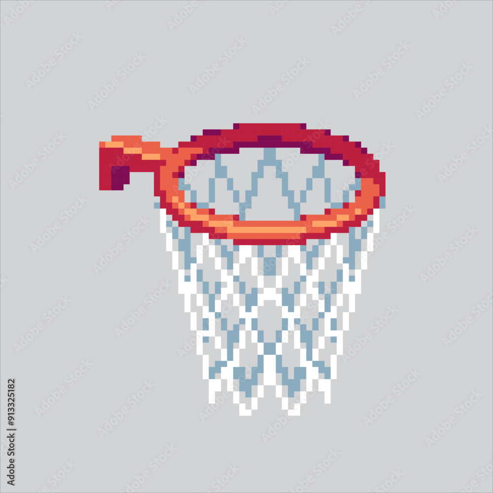 Pixel art illustration Basket Ring. Pixelated Basketball Ring ...