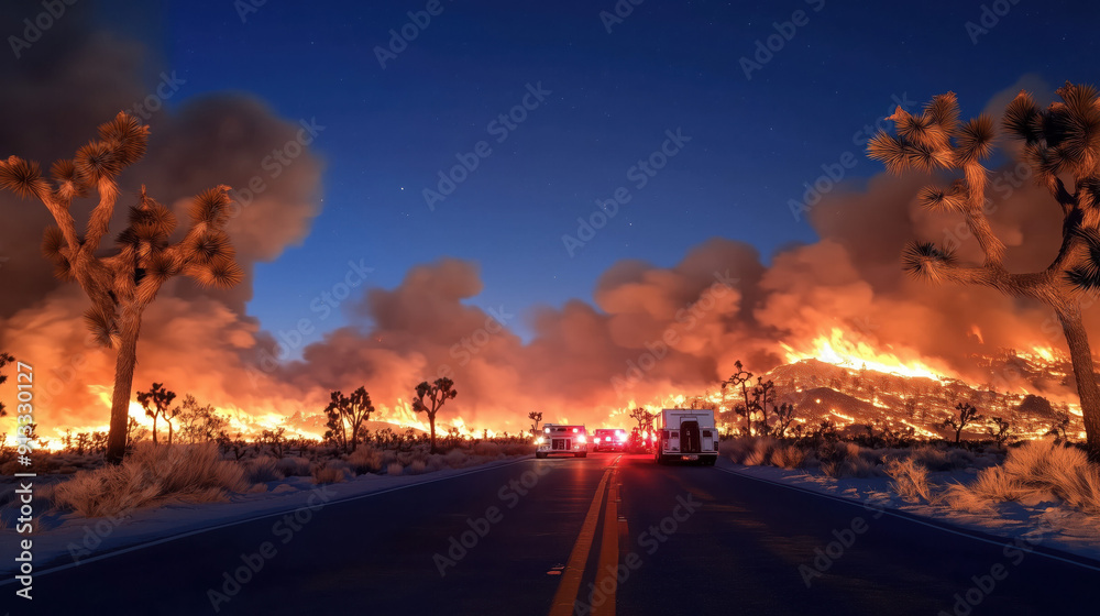Wildfire forest fire landscape natural disaster background banner ...