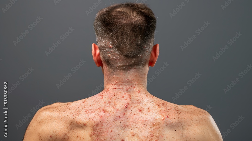 The Burden of Skin Conditions: A raw portrayal of a man's back plagued ...