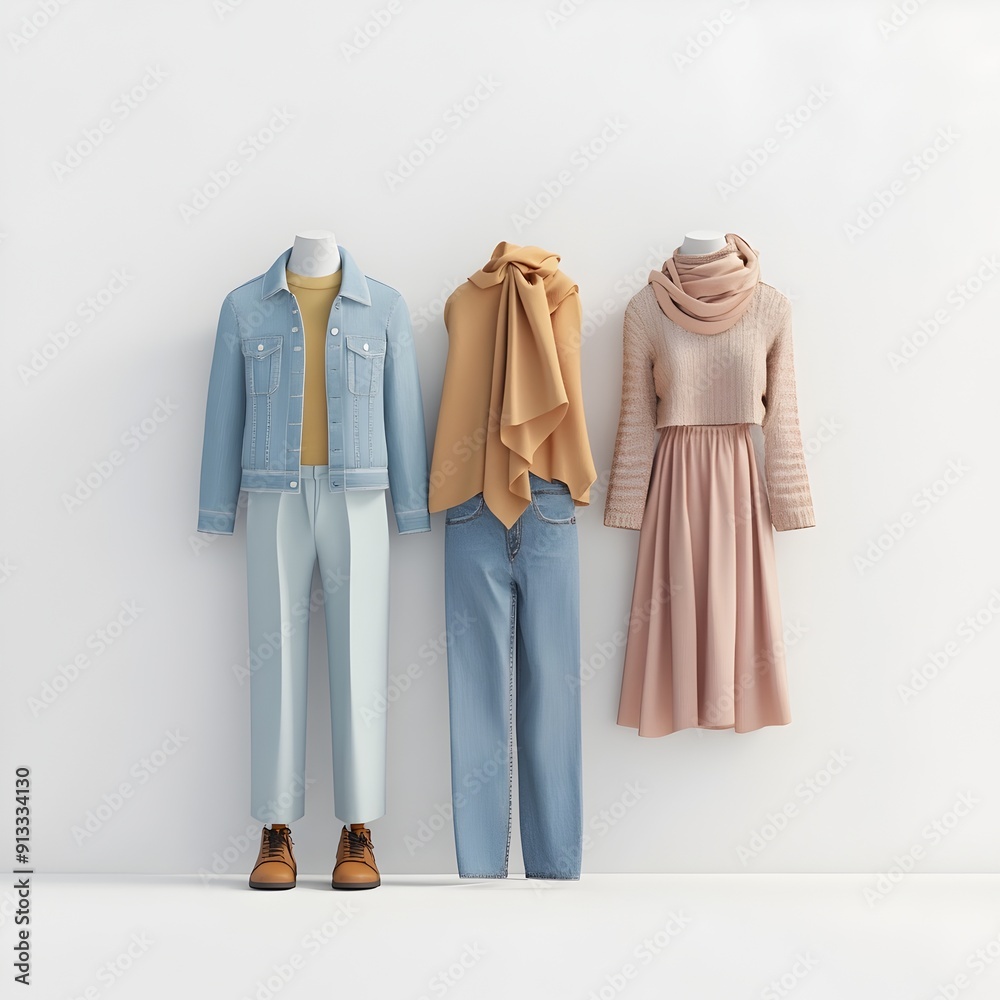 Precisely Composed Neutral Clothing Ensemble with Refined Lines and ...