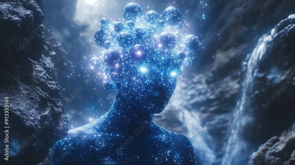 AI, data science, digital technology concept. Computer programmer using digital tablet with AI ...