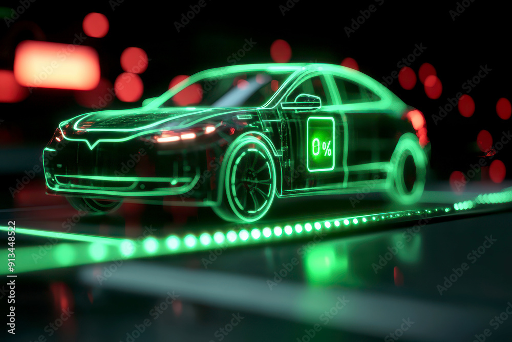 Battery charging status interface on electric vehicle using DC fast ...