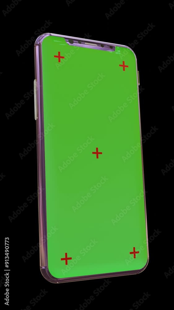 Animated mobile phone mockup white background, smartphone with blank ...