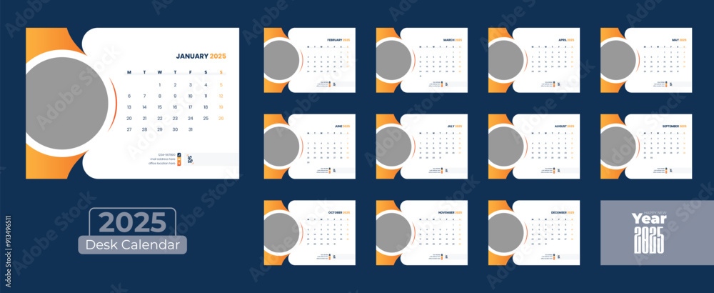 Desk calendar 2025, calendar design 2025, desk or office calendar ...