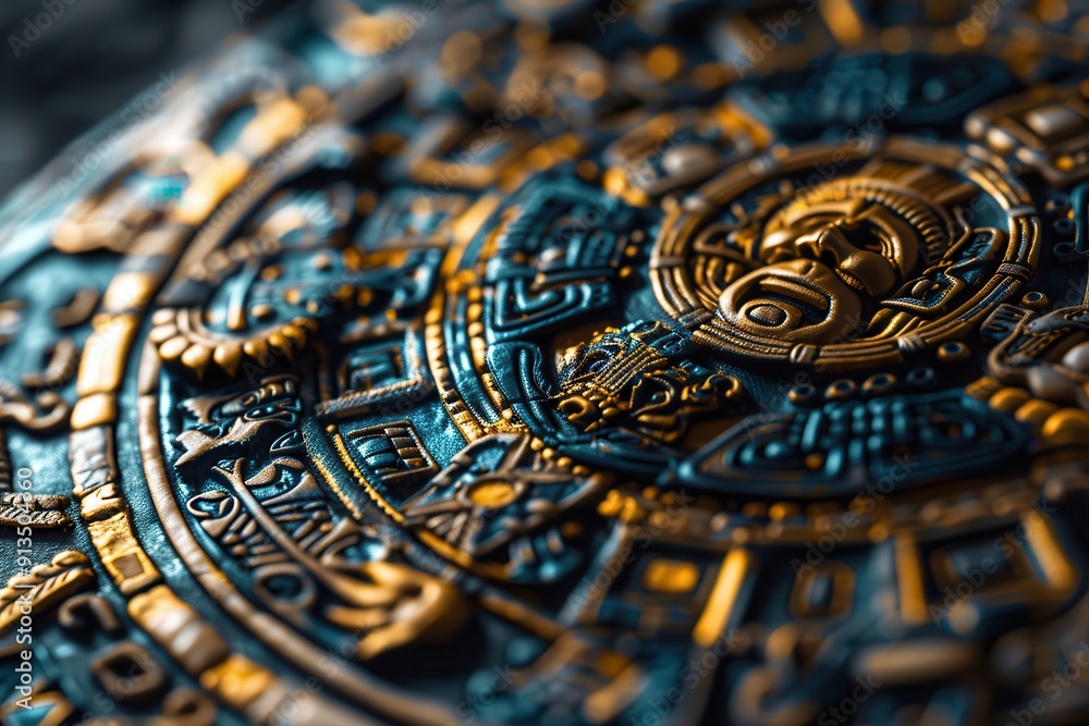 Aztec Calendar Close-Up: Sacred Symbol of Ancient Mesoamerican ...