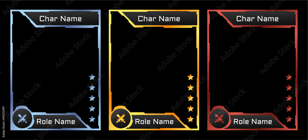 card border game template with modern technology theme and accompanied ...