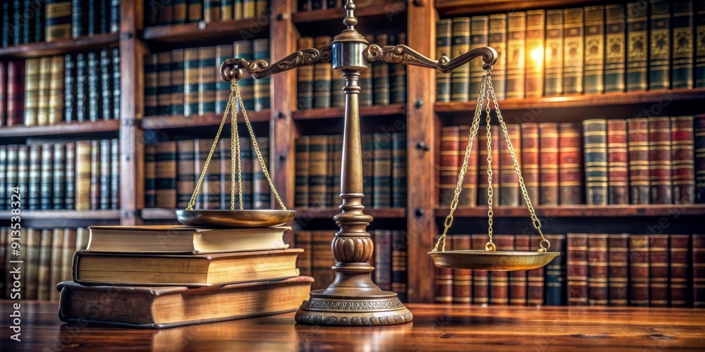 Scales of Justice in a Law Library, Golden scales, Bookshelf, Justice ...