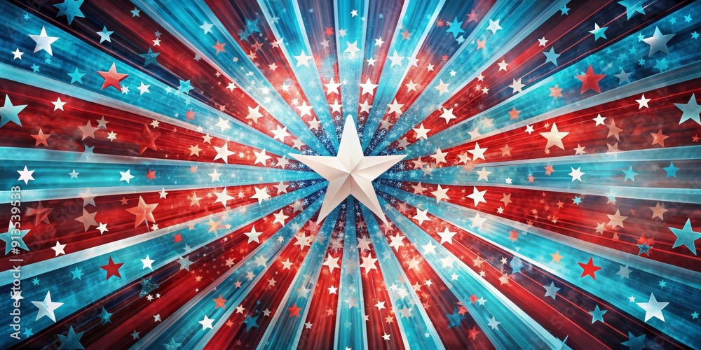 Star Spangled Banner with a Red, White, and Blue Burst, patriotic ...