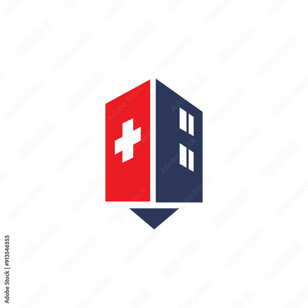 Medical cross map Hospital Location Icons logo design Vector ...