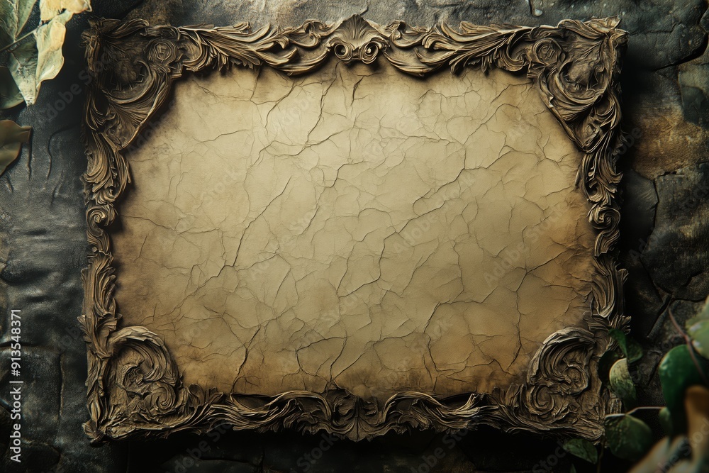 Fantasy Medieval Video Game Loading Screen Template with Aged Parchment ...