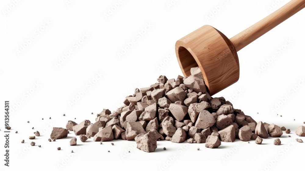 This 3D rendering showcases a pile of plaster mixes, perfect for ...