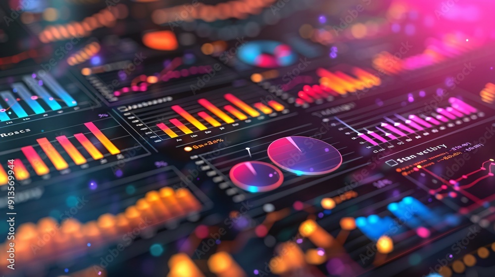 manual graphic showcasing numerical data with bar charts, highlighting ...