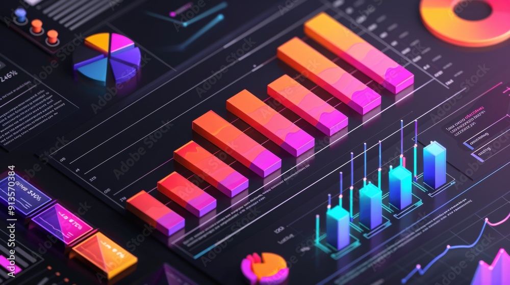 Manual graphic with bar charts illustrating numerical data, providing a ...