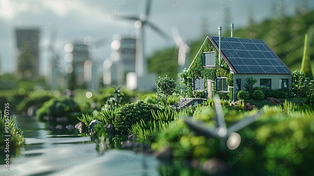 green hydrogen production from renewable sources, illustrating ...