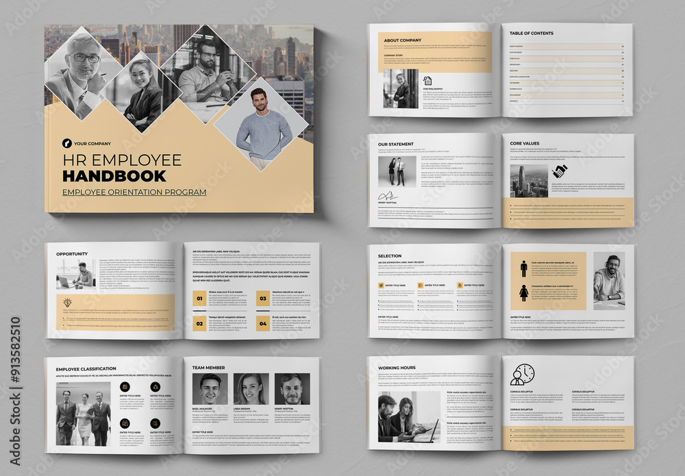 HR Employee Handbook Design Stock Template | Adobe Stock